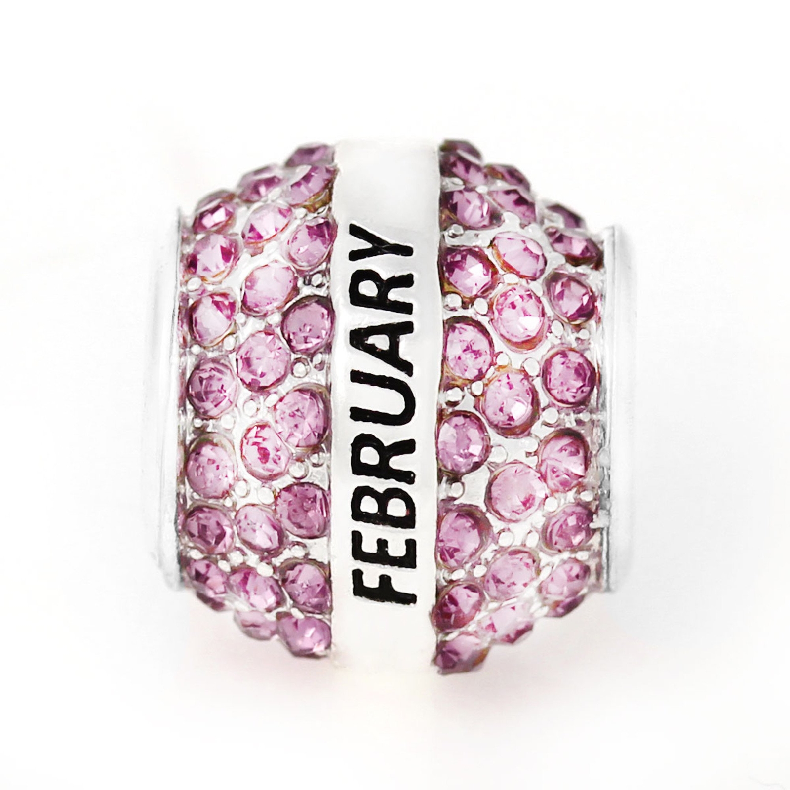 "February" Birthday Birthstone With Month Engraved on Charms for Snake ...