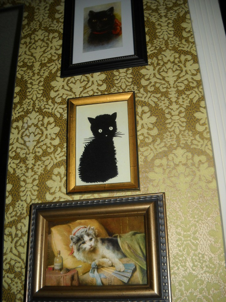 COLLIE DOG PROFILE 4 X 6 brown WOOD frame animal picture Victorian ...