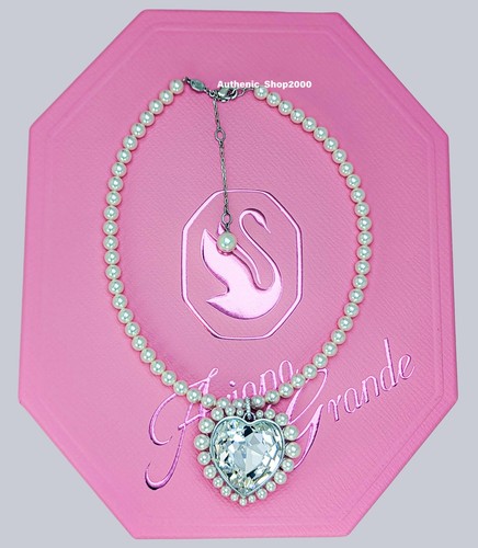 NEW 100% Authentic Ariana Grande x SWAROVSKI White Pearl Heart Necklace ...