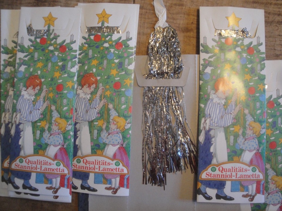1 Vintage German Lead Silver Christmas Tree Tinsel Icicles Stanniol ...