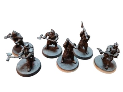 5 Iron Hills Dwarves with Mattocks 28mm Miniatures Middle Earth LOTR ...