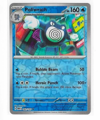 POLIWRATH #062 REVERSE HOLO SCARLET & VIOLET 151 POKEMON CARD | eBay