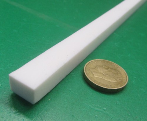 Teflon PTFE Virgin Bar 3/8" - .375" Thick x .500" Wide x 48" Long White ...
