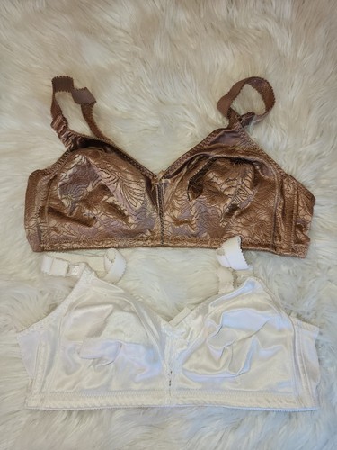 38C Bra Lot Bali Unlined Wireless White And Brown Womens | eBay