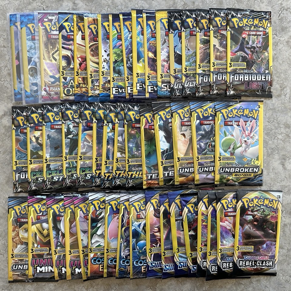 Lot of 48 Sealed Unweighed Pokemon 3 Card Booster Packs - 48/105 of ...