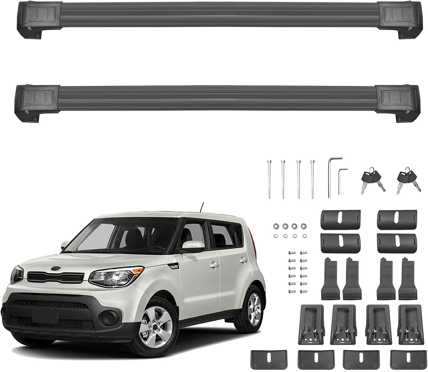 Roof Rack Cross Bars Top Cargo Carrier For 2014-2019 Kia Soul w/o roof ...