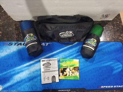 Speed Stacks Lot With 12 Blue Cups, 12 Green Cups, Stack Mat and DVD ...