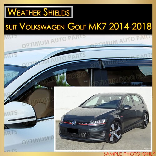 Weather shield Window Visor Chrome suit VW Volkswagen Golf MK7 2014 ...