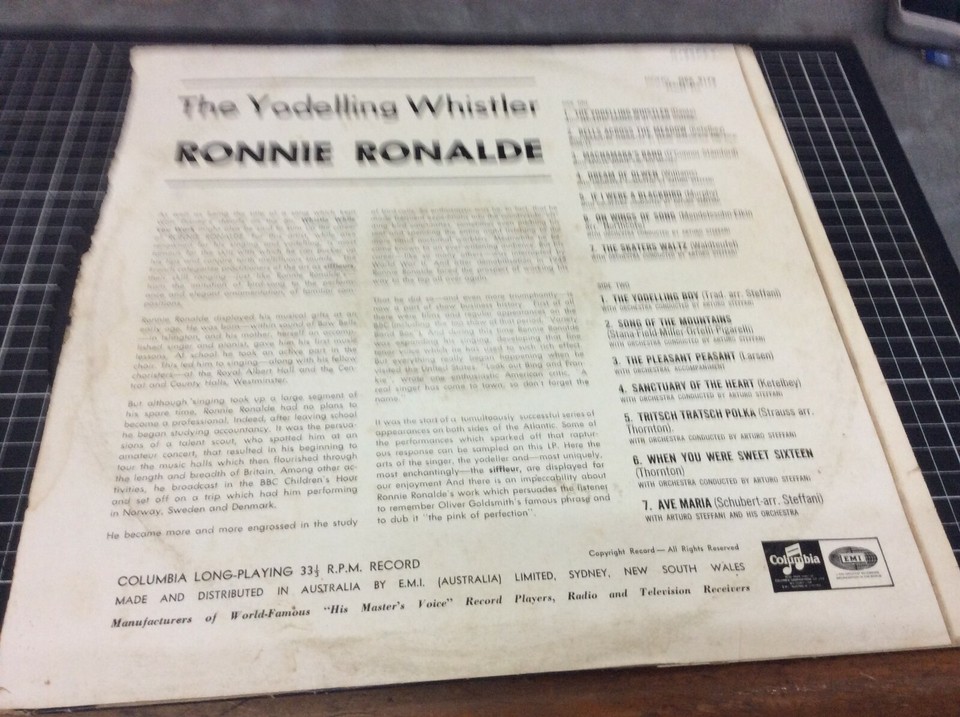Ronnie Ronalde - The Yodelling Whistler LP Vinyl Record | eBay