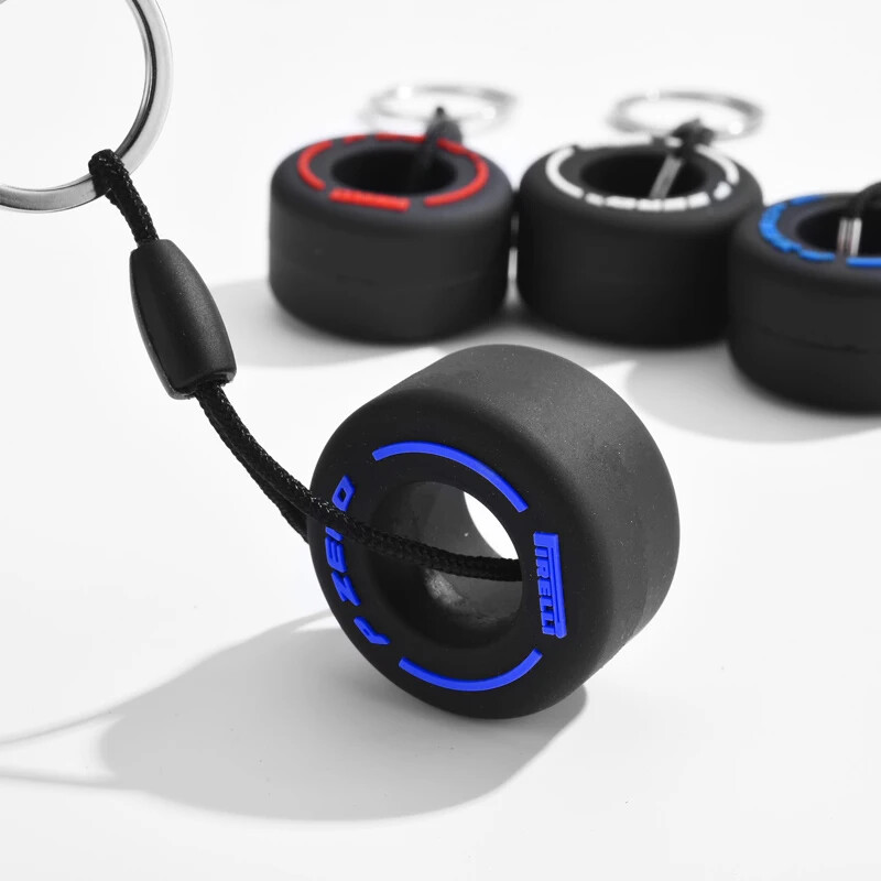 Hot F1 Racing Tire Keychain Car Key Accessories PVC Tire Pendant Bag ...