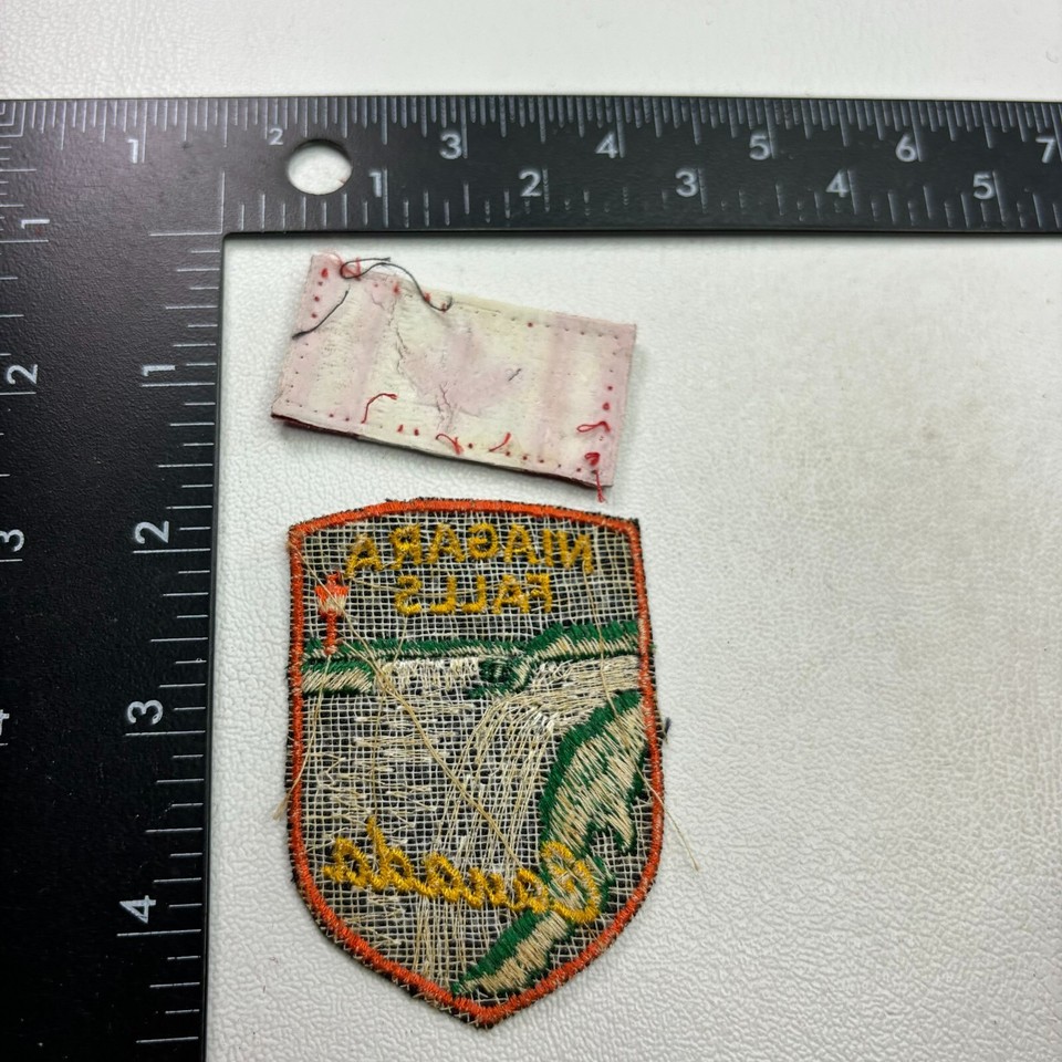 VTG 1 Small Canada Maple Leaf Flag Patch + 1 Niagara Falls Waterfall ...