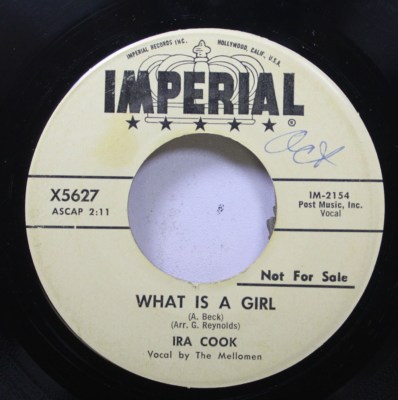 Hear! Pop Spoken World Promo 45 Ira Cook - What Is A Girl / What Is A ...