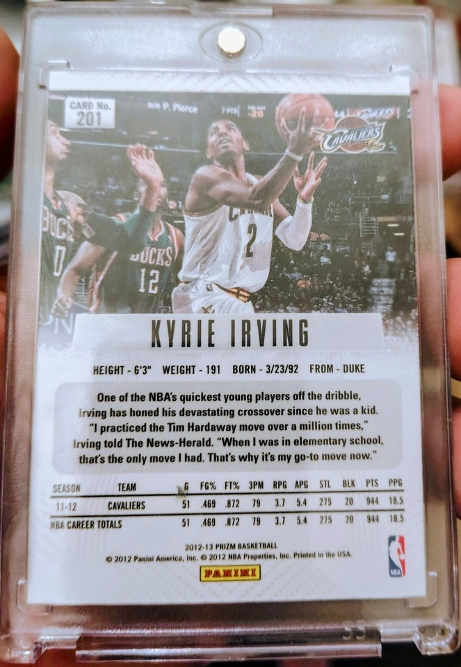 2012-13 Panini Prizm Kyrie Irving #201 RC Rookie Card Cavs Mavs ...