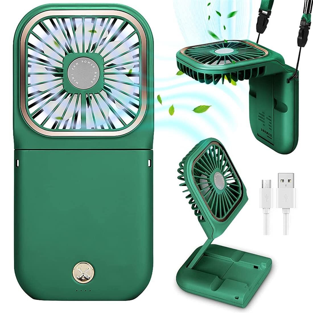 Foldable Mini Fan Handheld Stand Fan Air Cooling 3000mAh Rechargeable ...