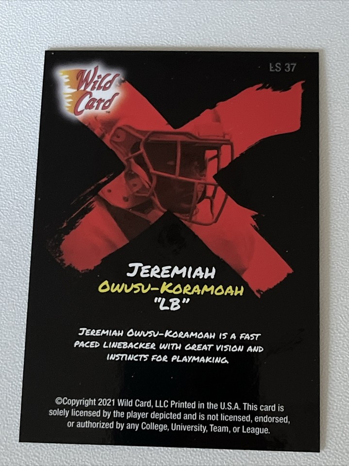 2021 Wild Card Alumination Light Show Red Jeremiah owusu-koramoah LS 37 ...