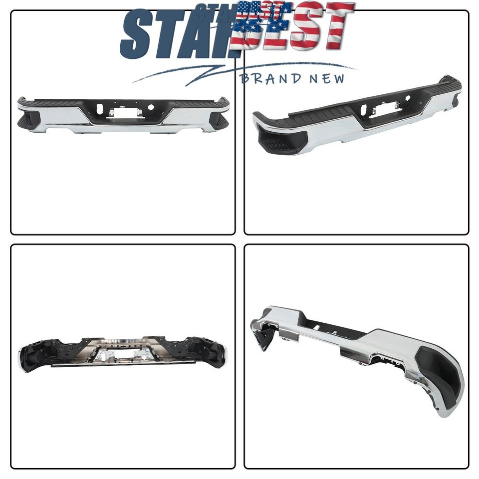 Fit For Chevy Silverado GMC Sierra 1500 2019-2023 Chrome Metal Rear ...