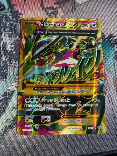 Mega Rayquaza Ex Shiny Full Art 98 Ultra Big Card Ebay