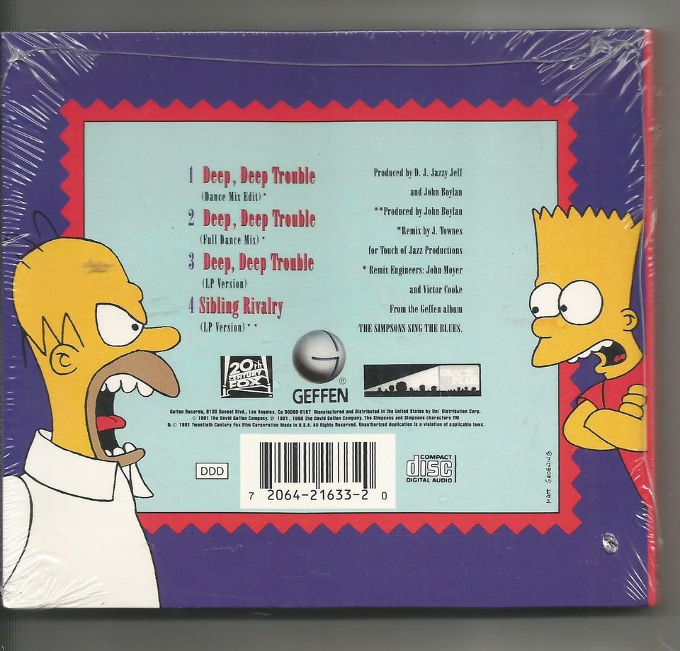 DEEP, DEEP TROUBLE - THE SIMPSONS FEATURING BART & HOMER - MAXI SINGLE ...