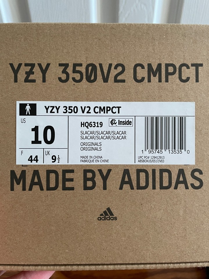Adidas Yeezy Boost 350 V2 CMPCT Slate Carbon Size 10-10.5 HQ6319 NEW ...
