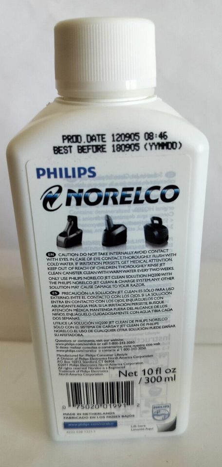 Philips NORELCO 300ml Jet Clean Solution HQ200 Razor 10 fl oz Shaving ...