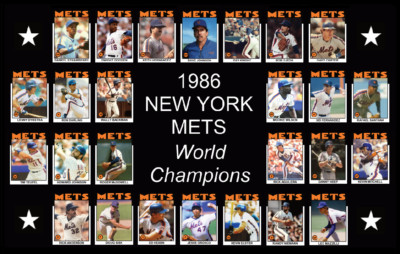 1986 NEW YORK METS World Series POSTER Wall Art Man Cave Decor Fan Xmas ...