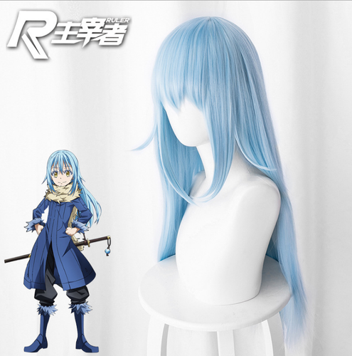 Anime Rimuru Tempest Cosplay Wigs Long Light Blue Straight Hair Heat ...