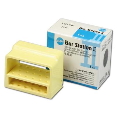 Shofu Dental 0796 Bur Block Station II Yellow Fits 17 Burs 11 FG 6 CA ...