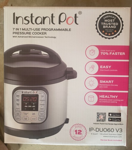 Instant Pot IP-DUO60 6 qt. 7-in1 Electric Pressure Cooker - Black ...