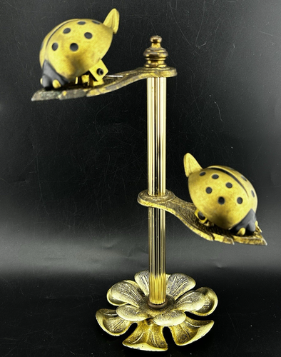 ALLIED BRASS Vintage LADYBUG Card/Recipe/Photo STAND with Two Tiers ...