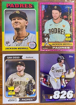Jackson Merrill Rookie/Short Print/Parallel/Insert Lot (4) - San Diego ...