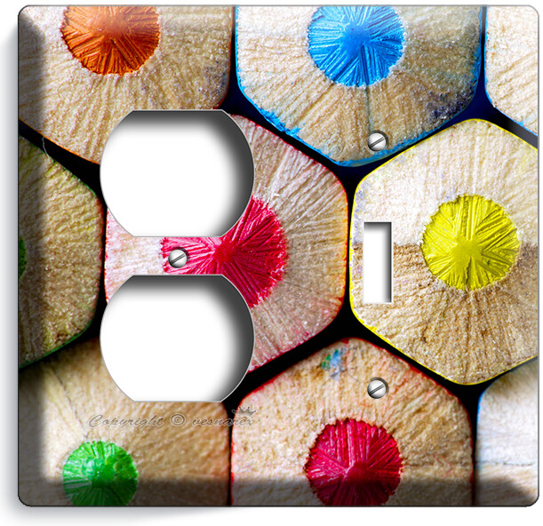 RUFFLY SHARPENED COLOR PENCILS LIGHT SWITCH OUTLET PLATES ART STUDIO ...