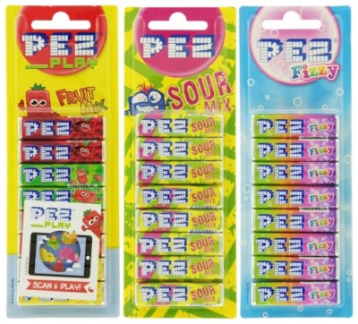 PEZ Refills 1x Fruit Mix 1x Sour Mix 1x Fizzy Flavours Sweets For PEZ ...