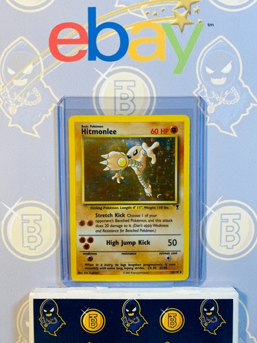 Hitmonlee 7/62 LP/NM Near Mint Fossil Set 1999 Pokemon Card Holo Rare ...