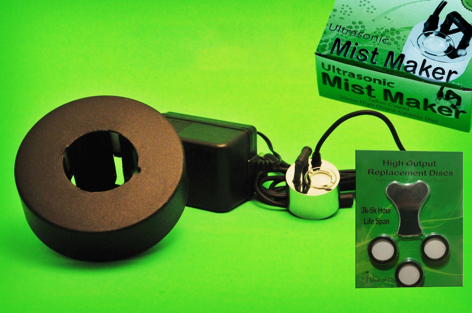 1 head ULTRASONIC MIST MAKER and float! TEFLON discs NUTRAMIST fogger ...