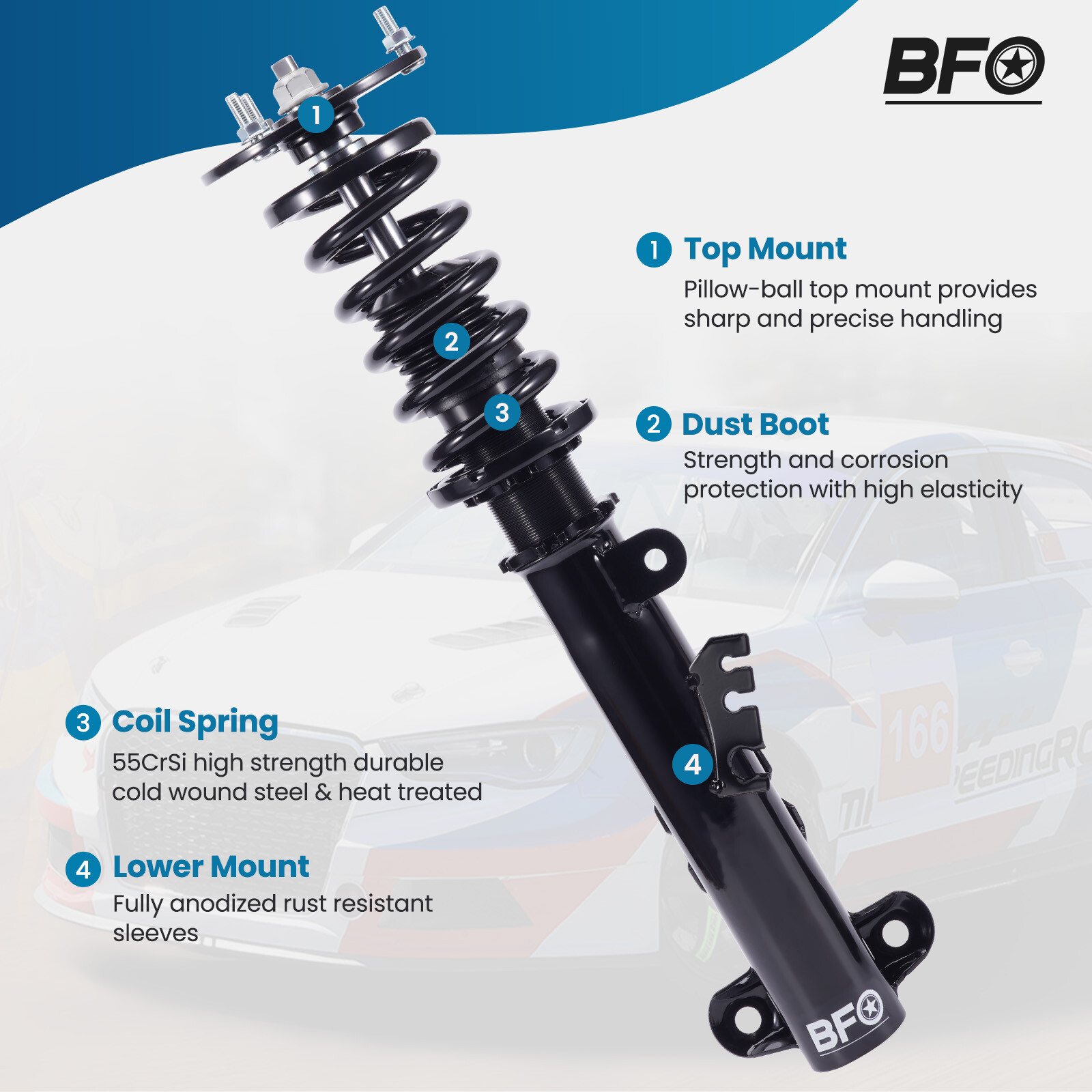 BFO Coilovers Suspension Lowering Kit For BMW 3-Series E36 RWD E36 90 ...