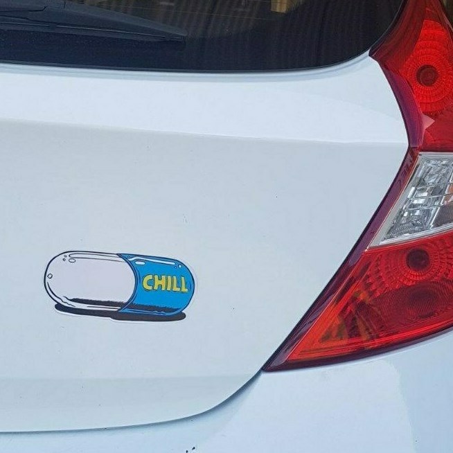Funny Cute Chill Pill car sticker popular ebay bumper sticker | eBay