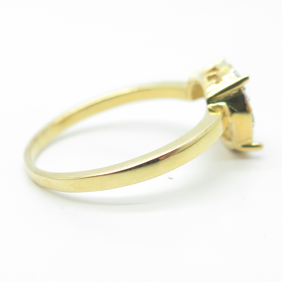 925 Sterling Silver Gold Plated Real White Diamond Engagement Ring Size ...