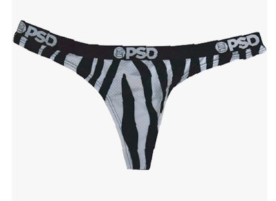 PSD Women's Black and White Zebra Striped Thong Size XL (33" to 34 ...