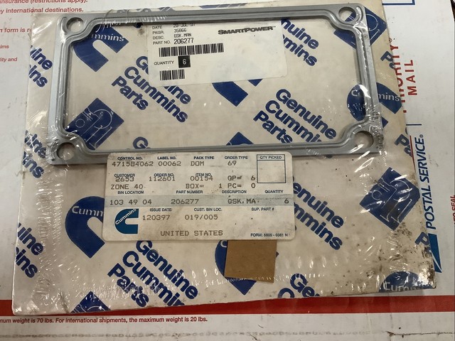 Genuine Cummins 206277 Gasket Intake Manifold for sale online | eBay