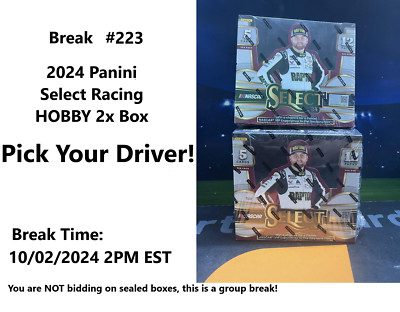 Justin Haley - 2024 Panini Select Racing Hobby 2zx Box DRIVER BREAK ...