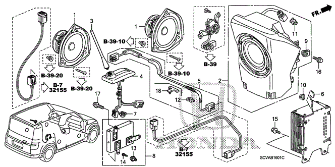 Honda Element 07-11 EX Satellite Radio Receiver/Module/Unit 39820-SCV ...