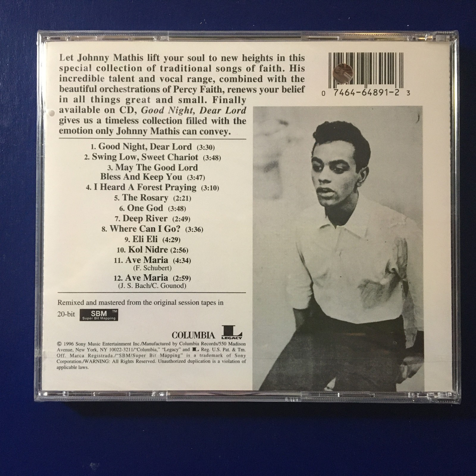 Johnny Mathis – Good Night, Dear Lord CD 1996 40th Anniversary Edition ...
