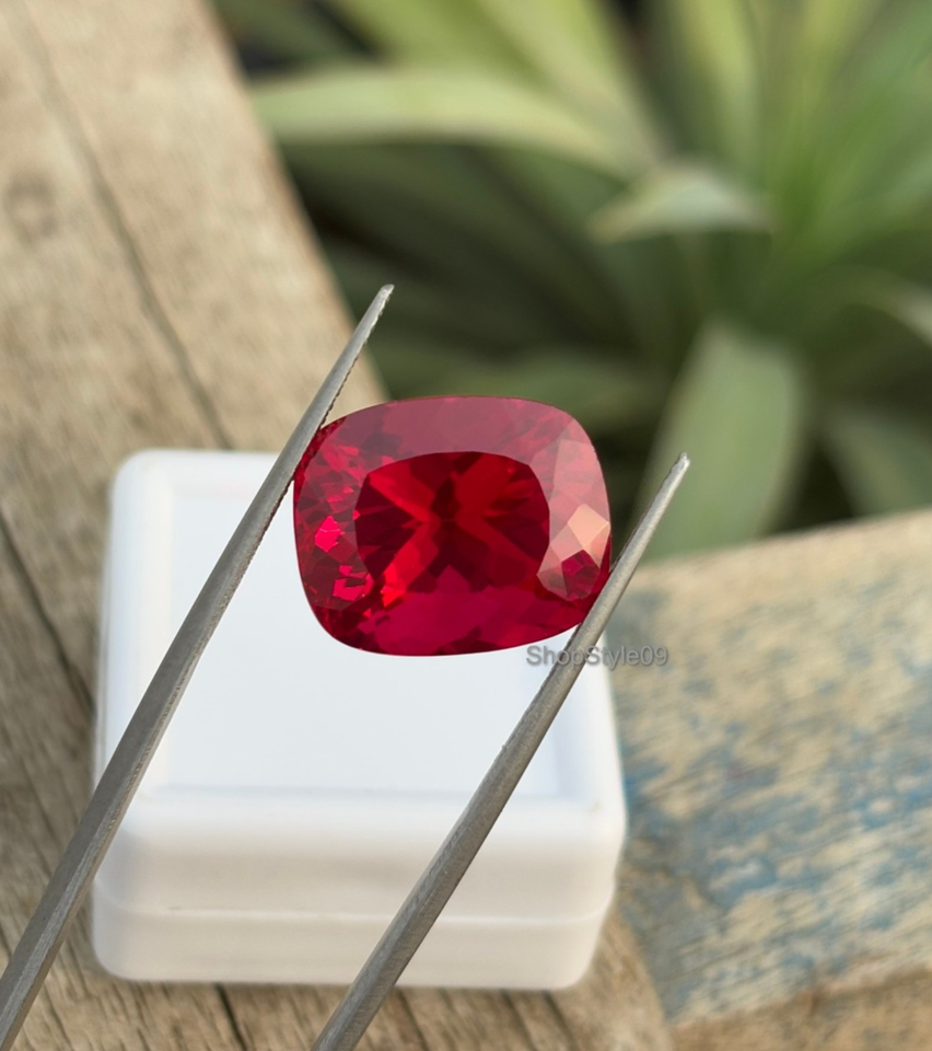 “8.85 Ct Natural Red Ruby Cushion Cut 15.3x12.6x10.5 mm Luxury Ring ...