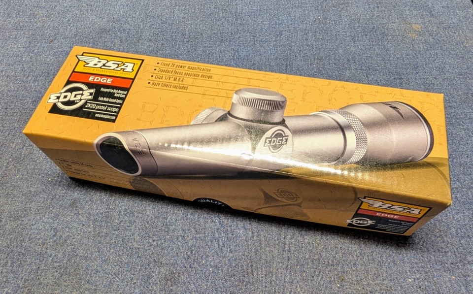 BSA Silver Edge 2x20 Pistol Scope W Mount 631618107647| eBay