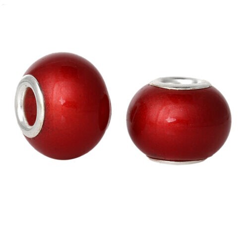 Red European Glass Beads Lot 3 pcs Lampwork Large hole Charm G13 | eBay