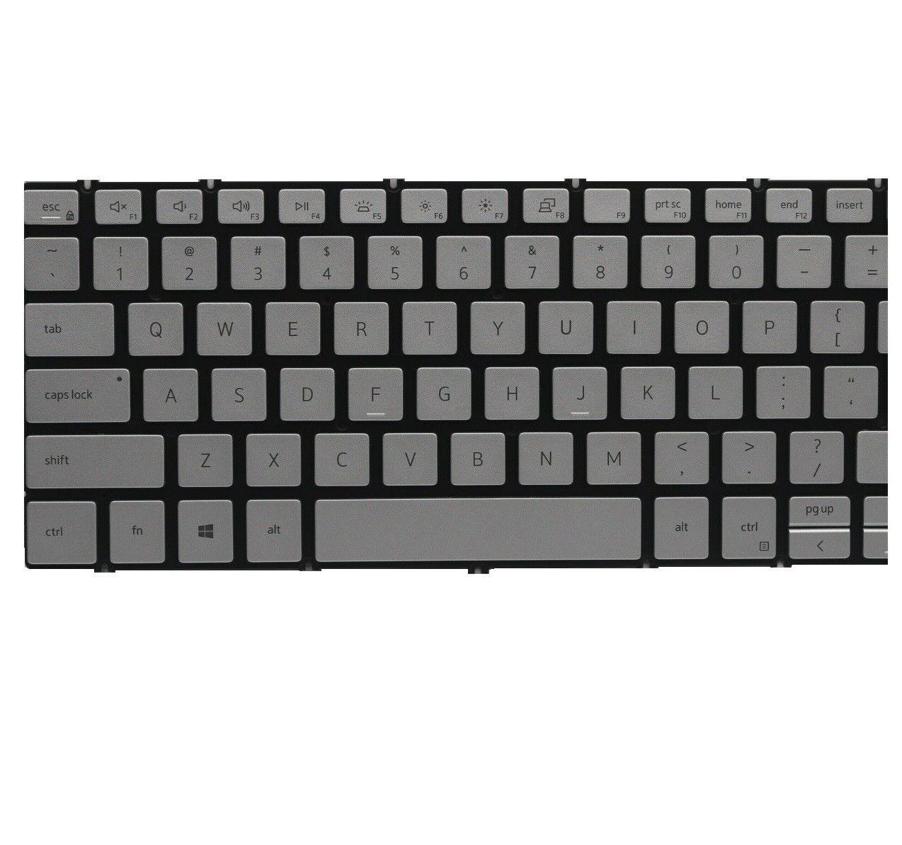 New for Dell Inspiron 14 5406 2-in-1 US Backlit Silver Keyboard | eBay