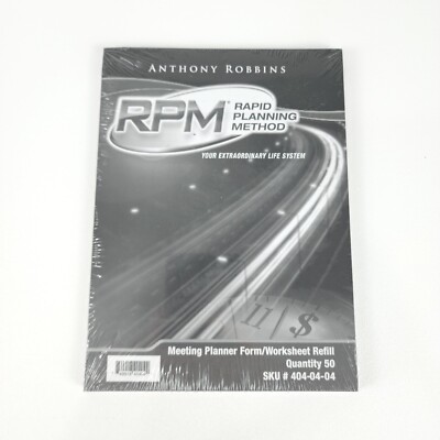 Tony Robbins Rapid Planning Method RPM Meeting Planner Form/Worksheet ...
