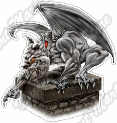 Gargoyle Statue Evil Devil Hell Car Bumper Window Vinyl Sticker Decal 4 ...