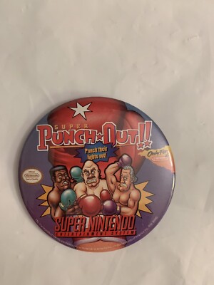 VINTAGE SUPER NINTENDO PUNCH OUT BUTTON PROMO PIN BACK 3" 1994 | eBay