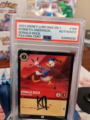 Disney Lorcana Donald Duck foil 108/204 Sketched & Signed By Kenneth ...